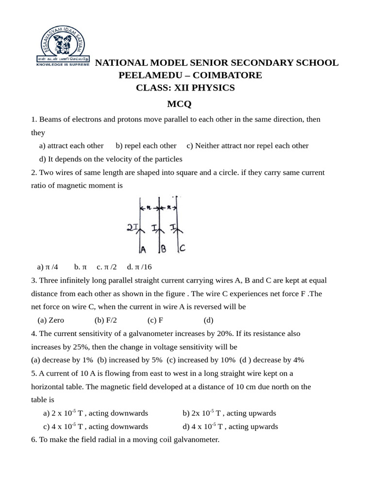 CH 1 To 4 MCQ QP | PDF