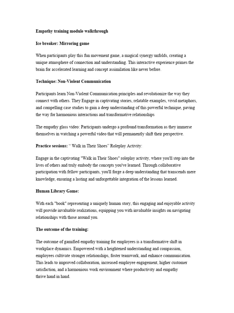Sample Module & Impact Analysis | PDF | Communication | Empathy