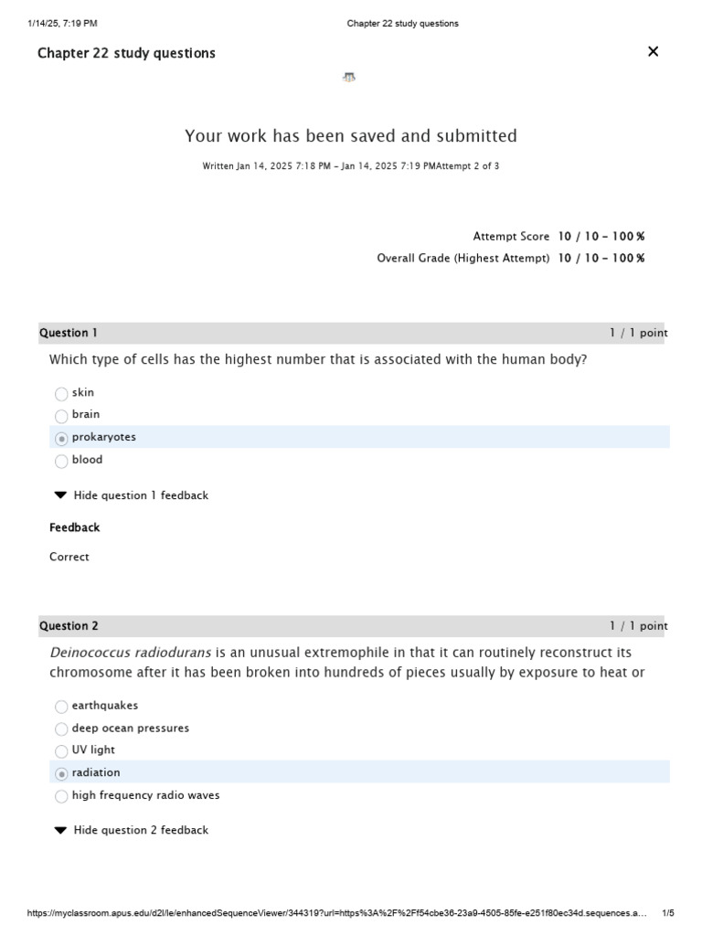 BIOL134 Chapter 22 Study Questions | PDF | Cell (Biology) | Biofilm