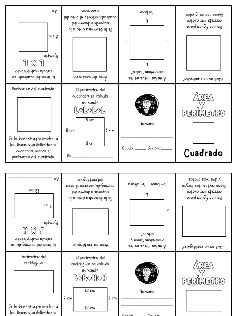 Libritos de Areas y Perimetros Rrbexw | PDF | Rectángulo | Triángulo