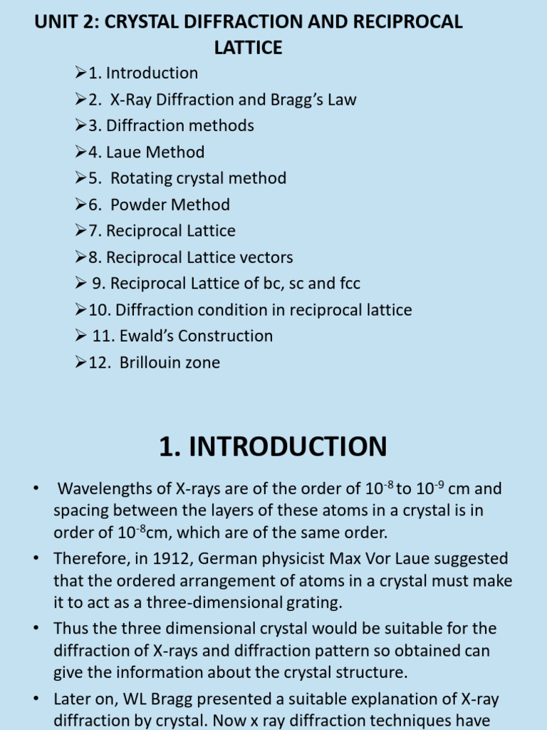XRD Lecture 20 2 2025 TY | PDF | Diffraction | Crystallography