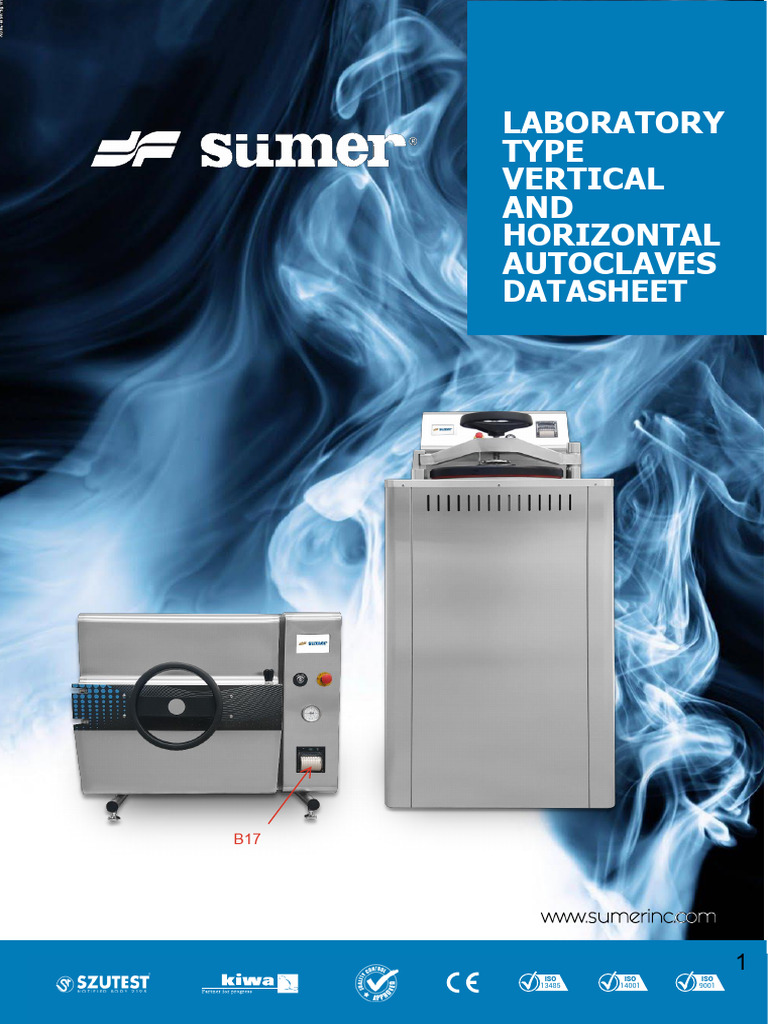 12) Sumer AS Adela Series Laboratory Autoclave Datasheet | PDF | Stainless Steel | Medical Device