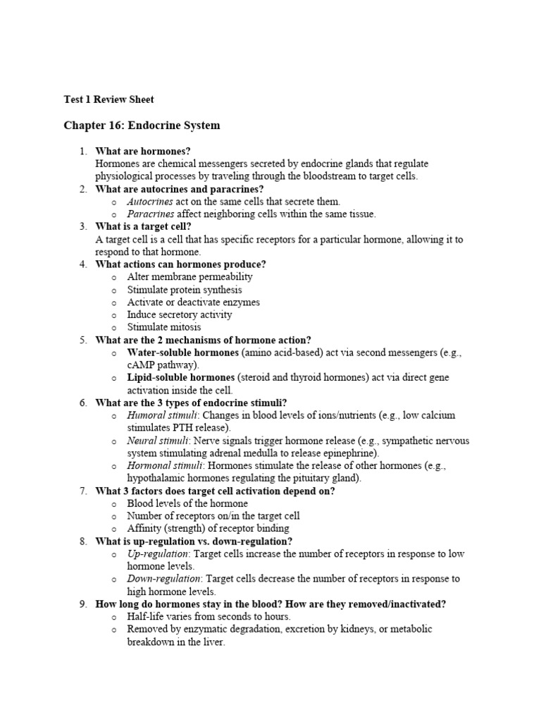 Endocrine System and Blood Overview | PDF | Hormone | Endocrine System