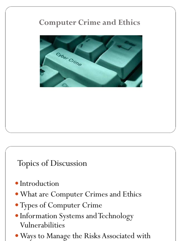 Computer Crime and Ethics | PDF | Cybercrime | Spamming