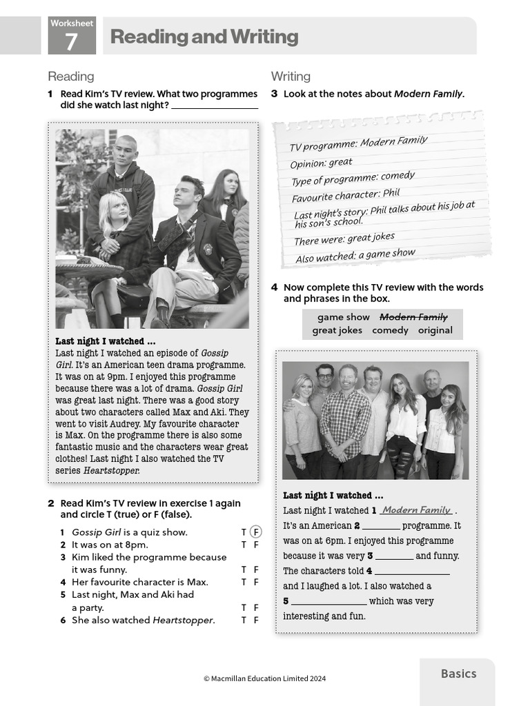 WeBe L1 U7 Read Write | PDF | Entertainment