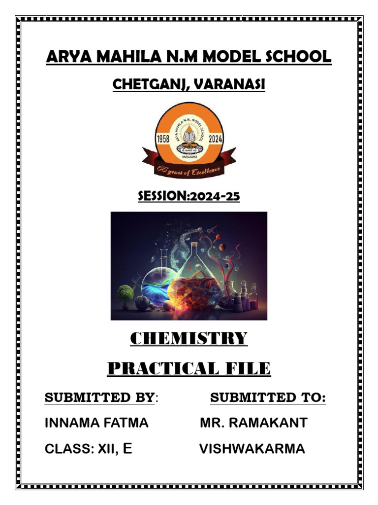 Chemistry Practical File - Class XII | PDF