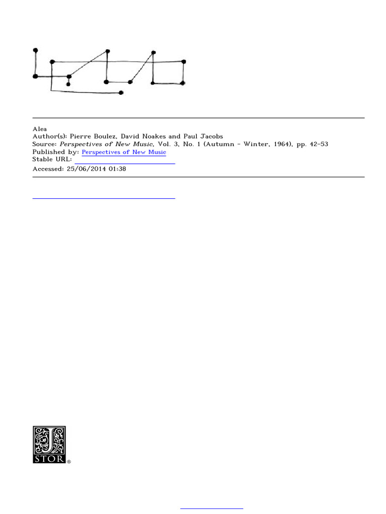 Alea: Boulez on Chance in Music | PDF | Musicology