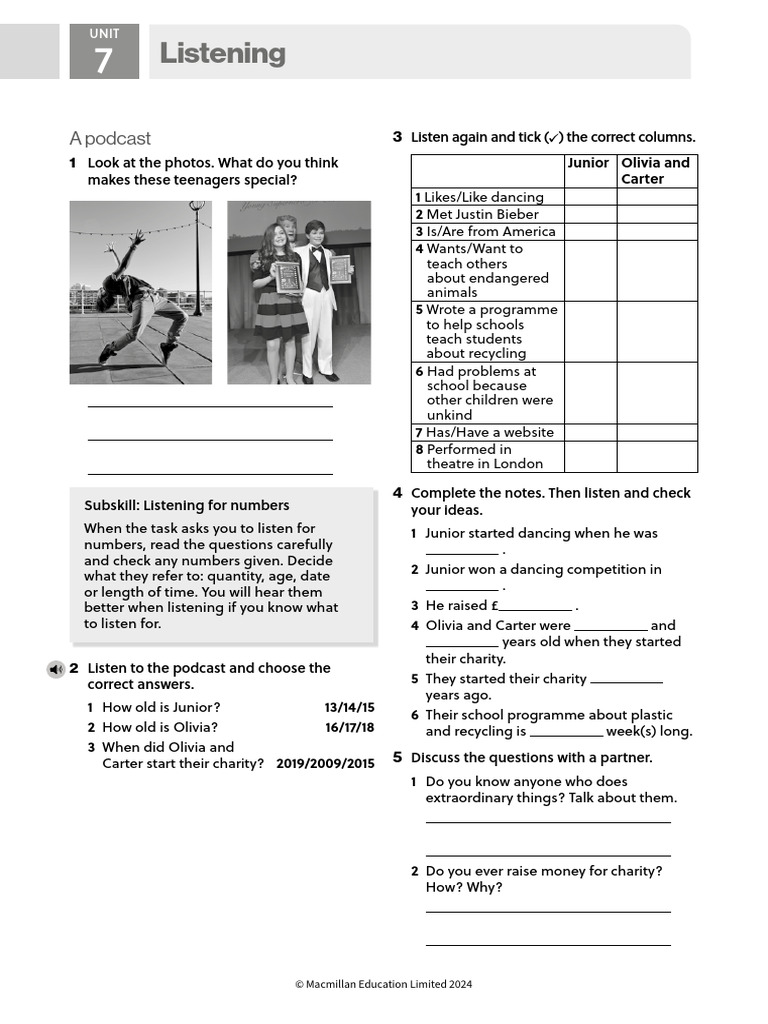 WeBe_L1_U7_Listening | PDF