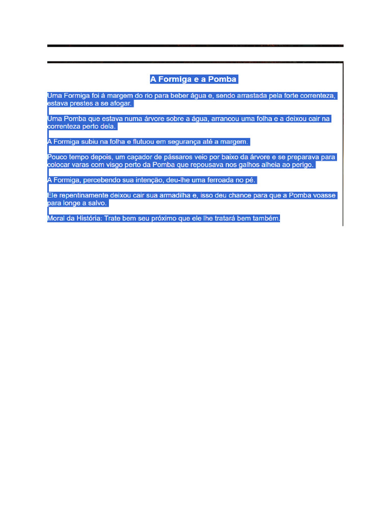 a formiga e a pomba | PDF