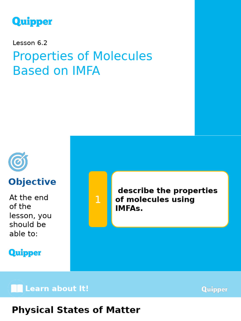 Physical Science SHS 6.2 Properties of Molecules Based On IMFA | PDF ...