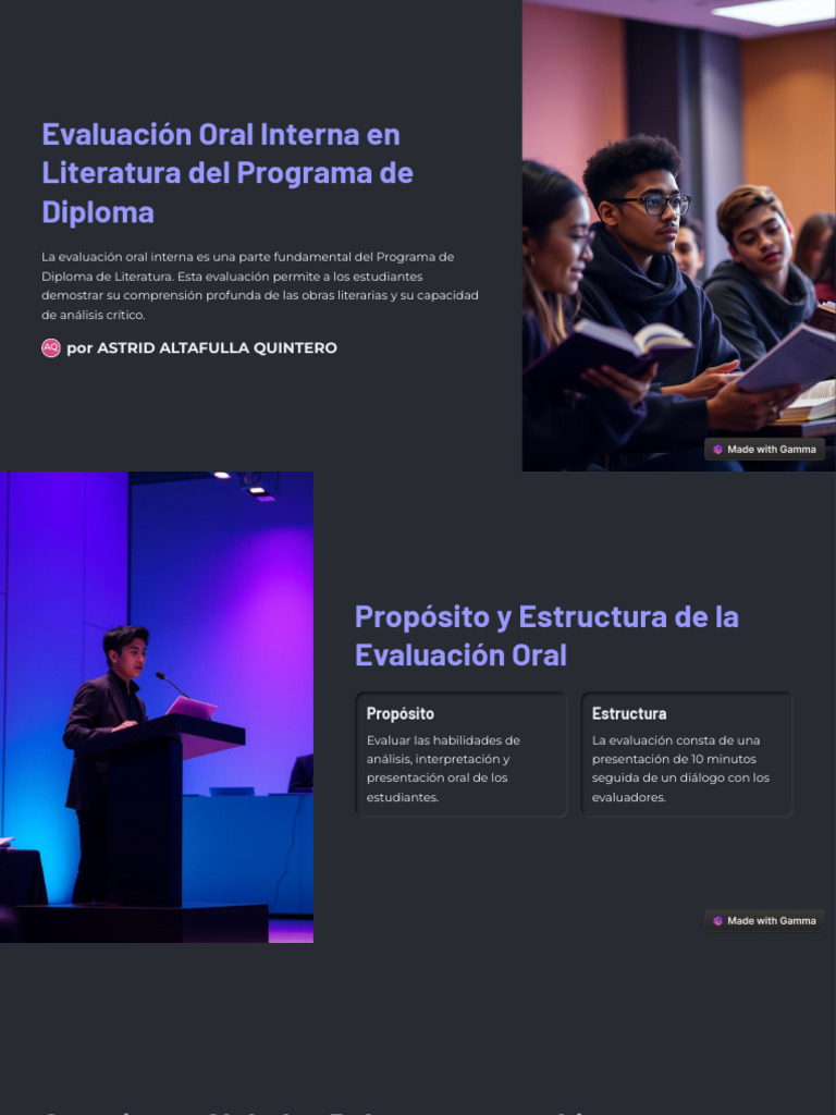 Evaluacion Oral Interna en Literatura Del Programa de Diploma | PDF ...