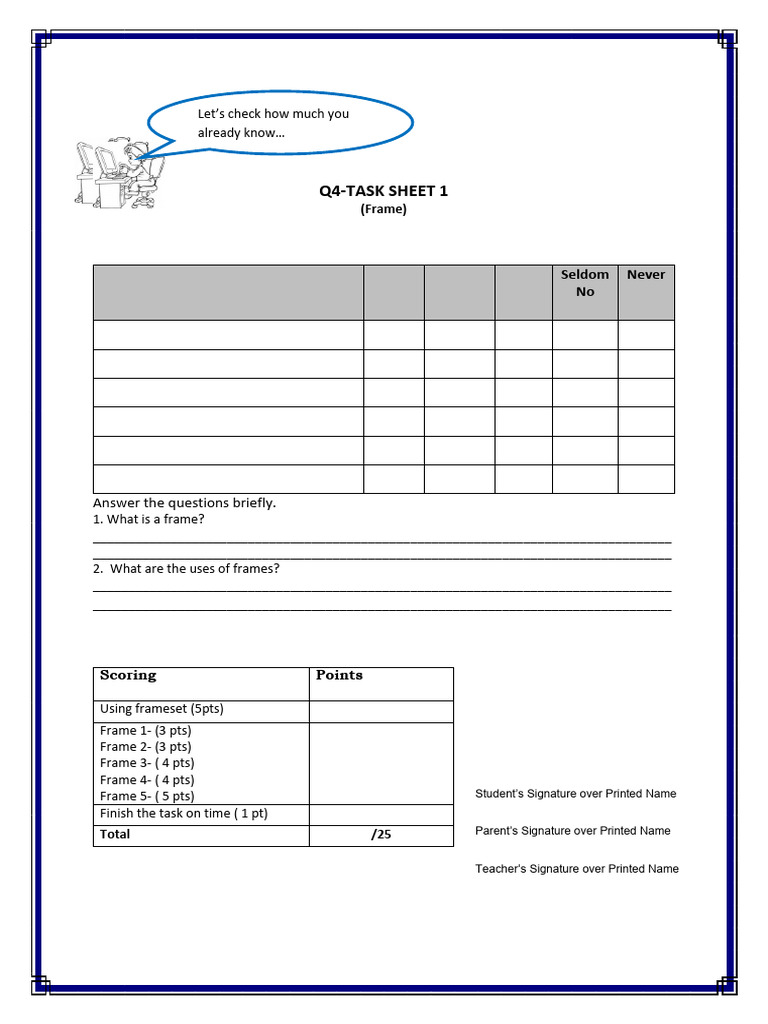 q3 Task Sheet7 HTML Frame | PDF