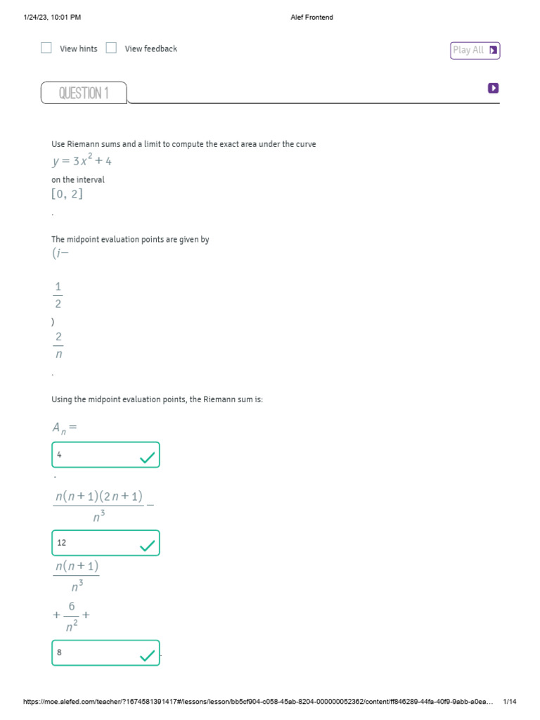 85. Area Under a Curve and Integration Riemann Sum | PDF | Integral ...