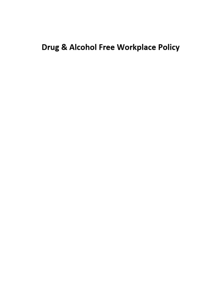 Drug & Alcohol Free Workplace - Upload | PDF