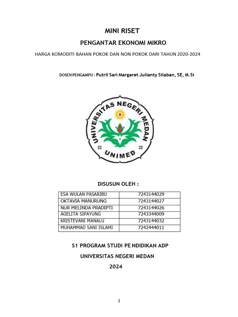 Mini riset Ekonomi mikro kel 6 | PDF