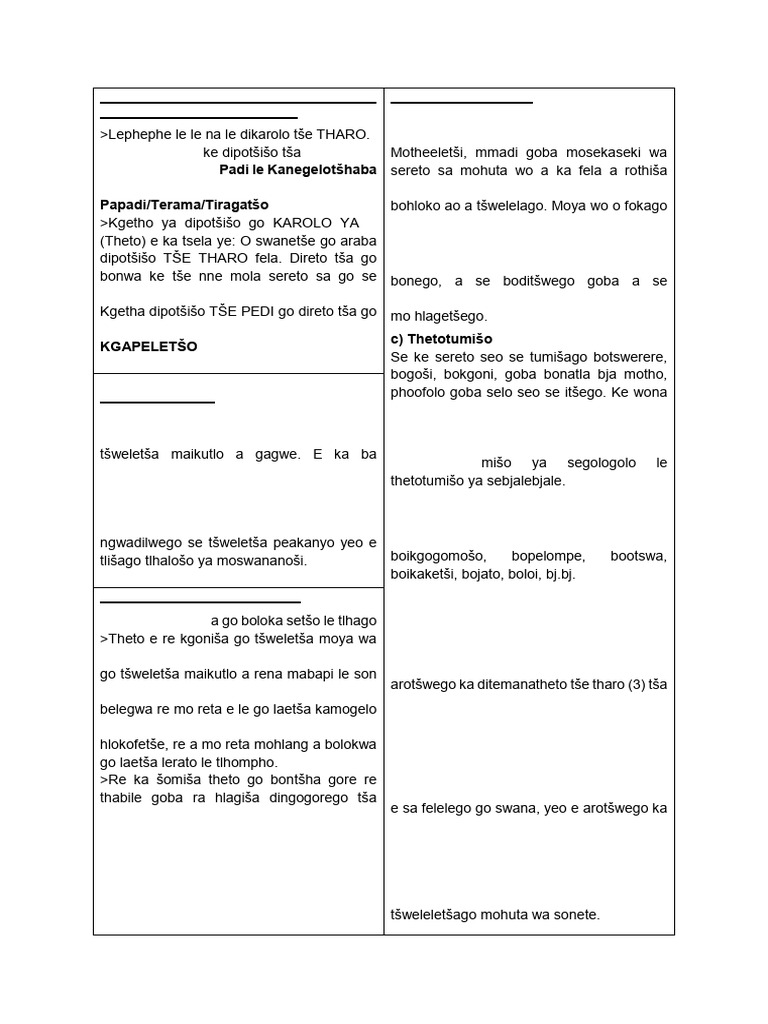 Mehuta ya Theto le Ditiro tša Sepedi | PDF | Southern Africa ...