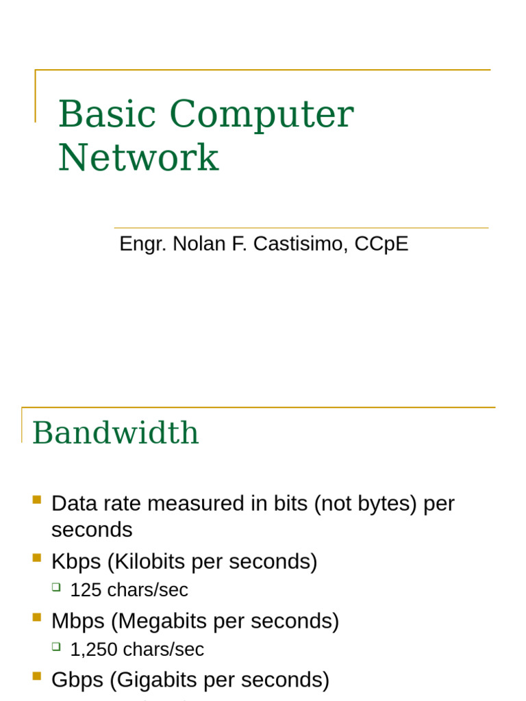 5 - 2 Basic Computer Network | PDF | Computer Network | Digital Subscriber Line