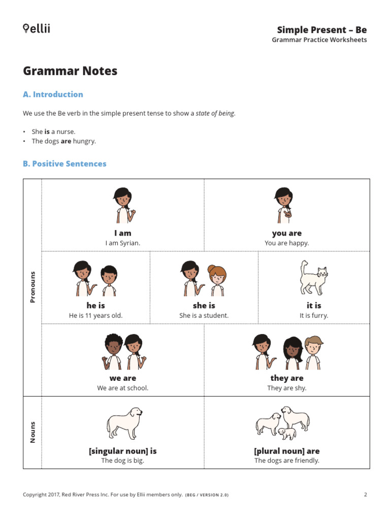 88 - Simple Present Be - US 2 5 | PDF | Noun | Linguistics