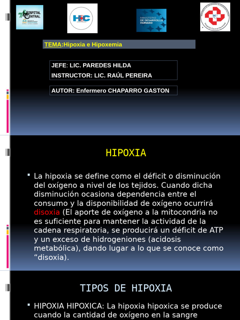 Chapa Hipoxia e Hipoxemia | PDF | Oxígeno | Sangre