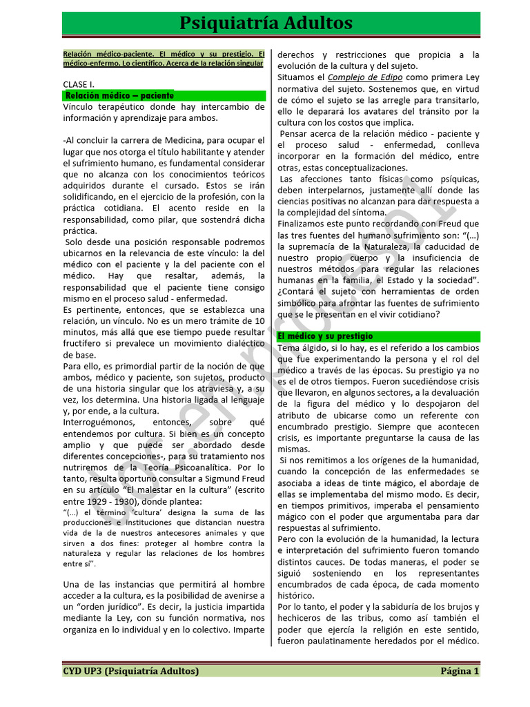 CYD UP3 Psiquiatría Adultos-Def | PDF | Sufrimiento | Sigmund Freud