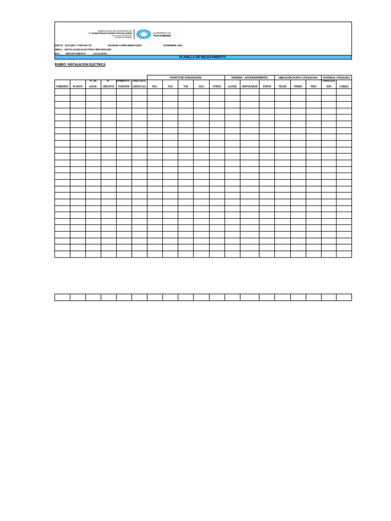 Planilla de Relevamiento | PDF