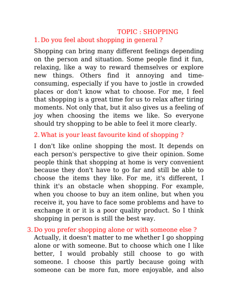 Shopping Preferences Explored | PDF