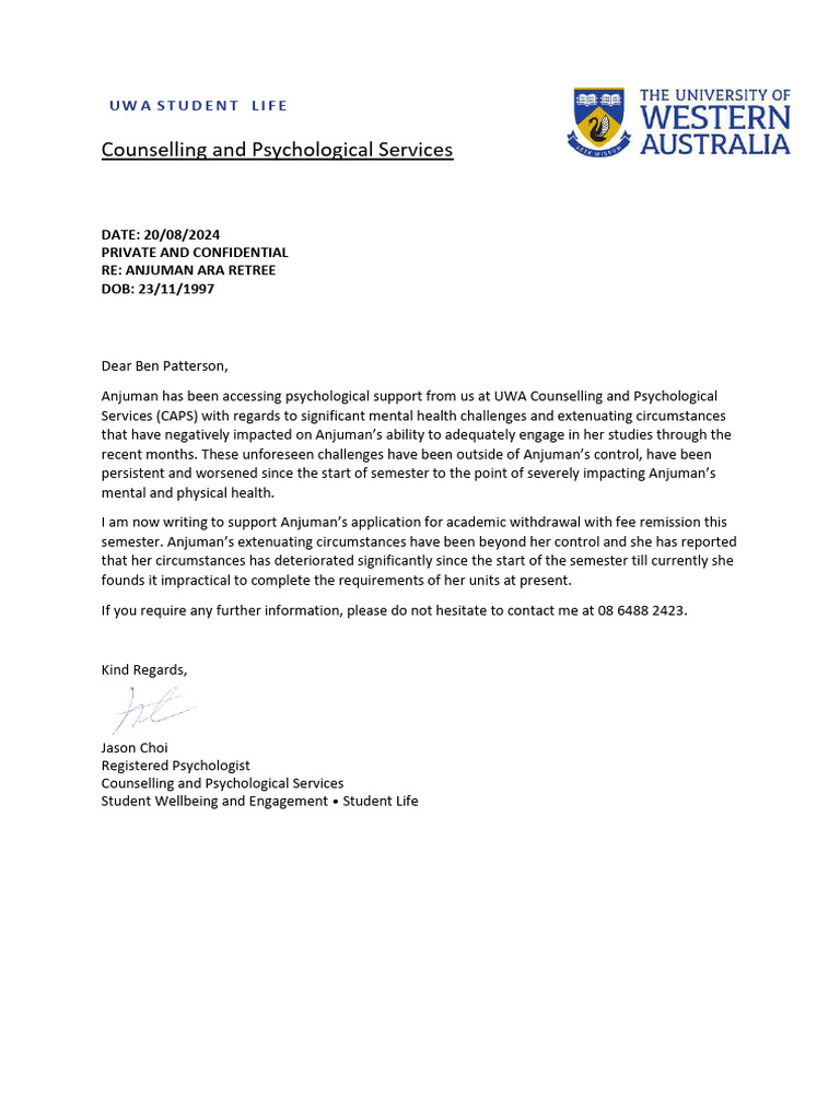 Anjuman Fee Letter | PDF
