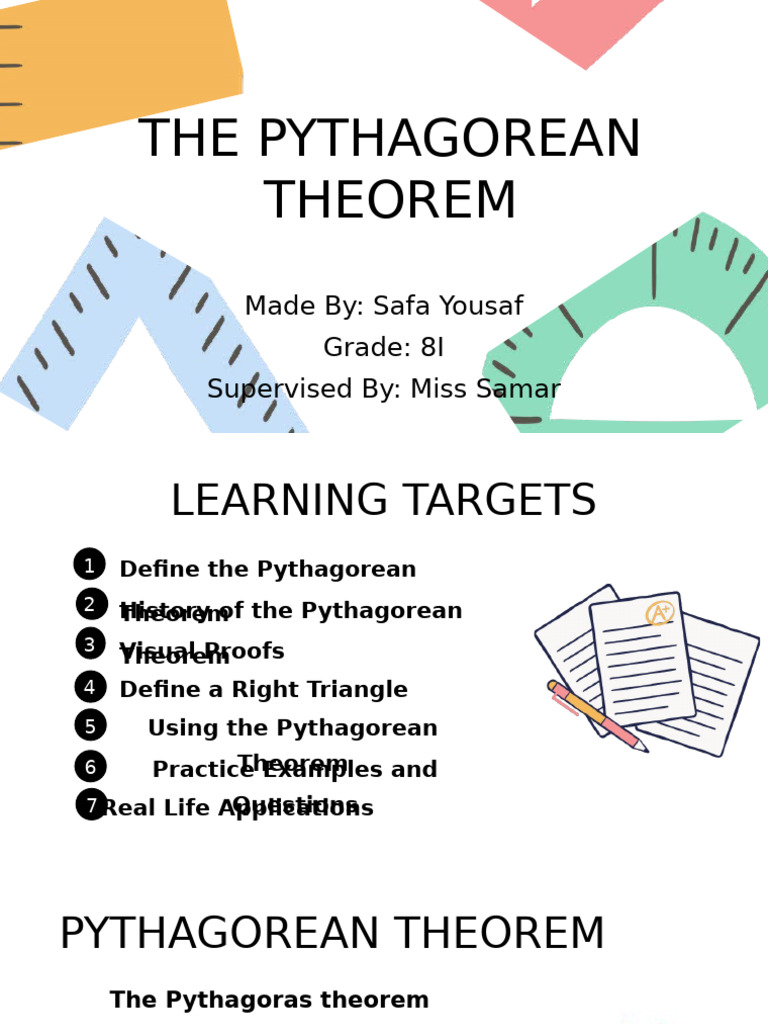 Colorful Playful Illustrative Pythagorean Theorem Education ...