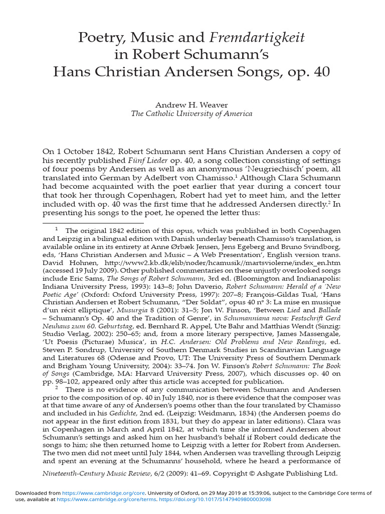 Poetry Music and Fremdartigkeit in Rober | PDF | Robert Schumann | Harmony