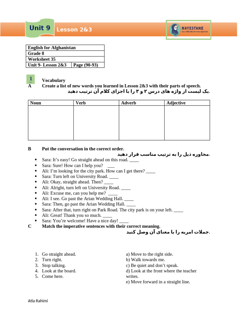 35 - Unit Nine - Lesson 2&3 | PDF