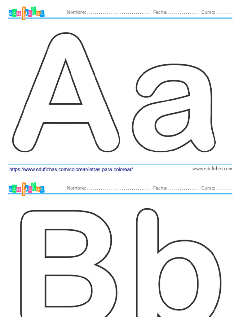 Letras para Colorir em PDF | PDF