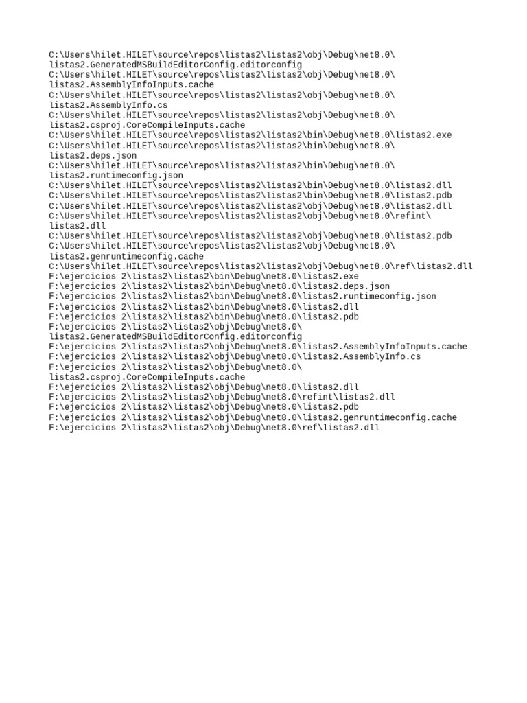 Listas2 Csproj FileListAbsolute | PDF
