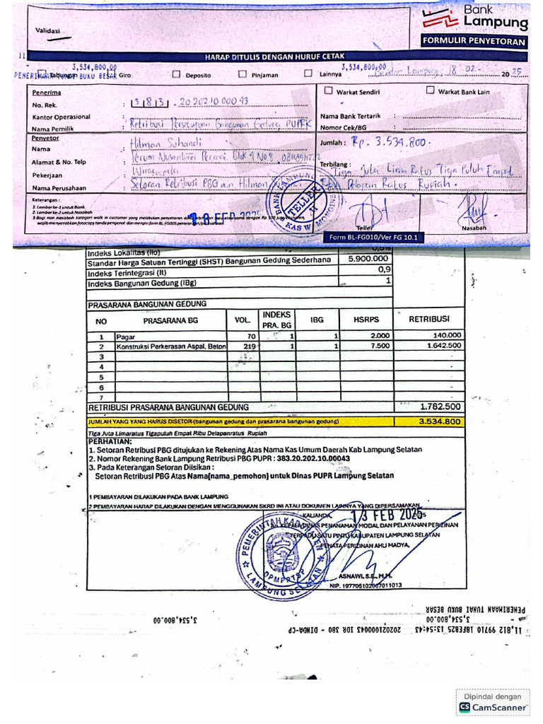 Bukti Pembayaran SKRD Hilman Suhandi utk | PDF