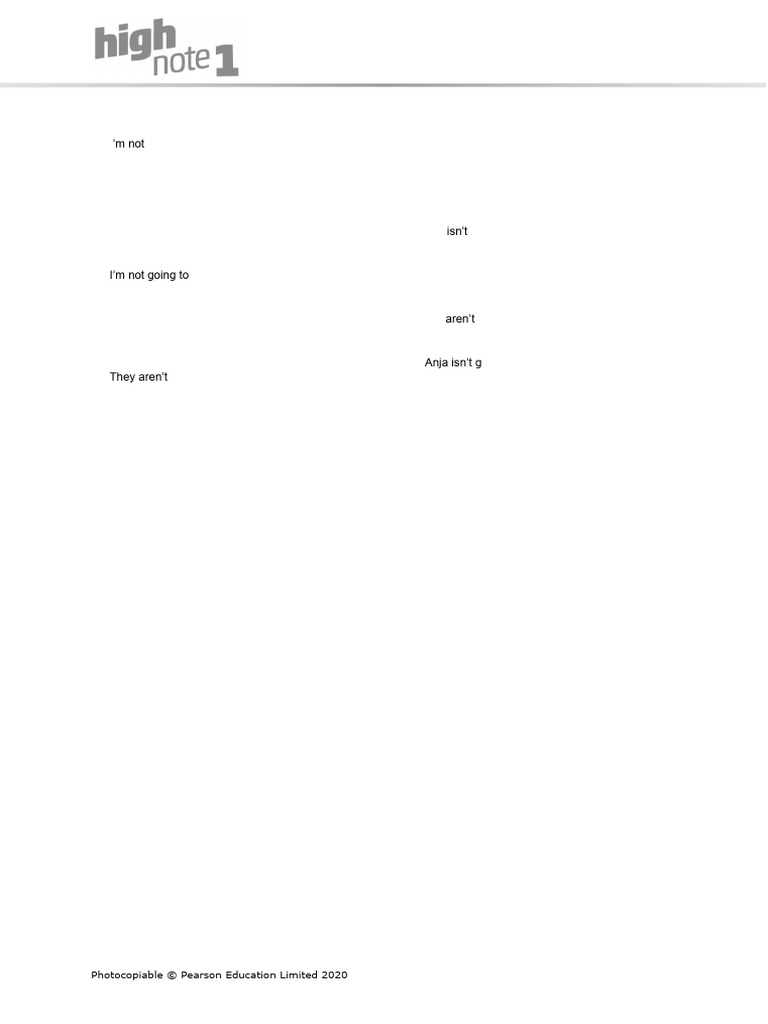 Grammar Quiz Answer Key: Lesson 7A | PDF