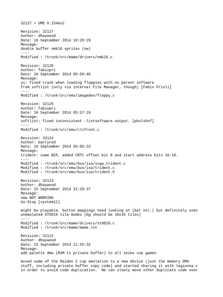 Changelog 0154ex2 | PDF | Version Control | Computer Architecture