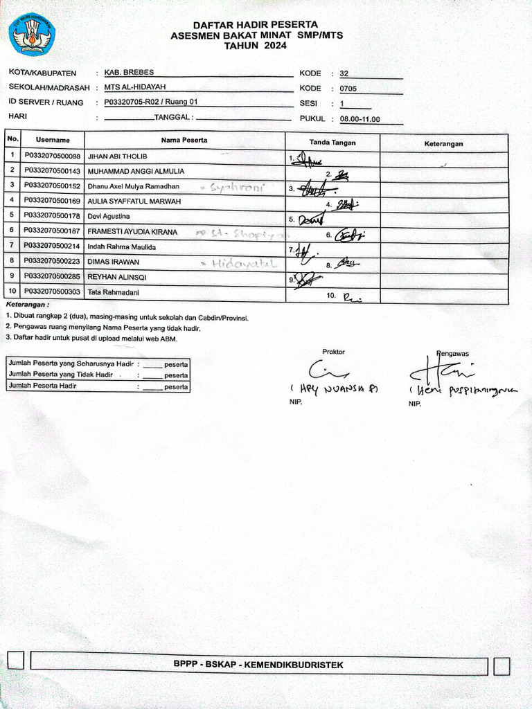 daftar hadir abm 2 | PDF