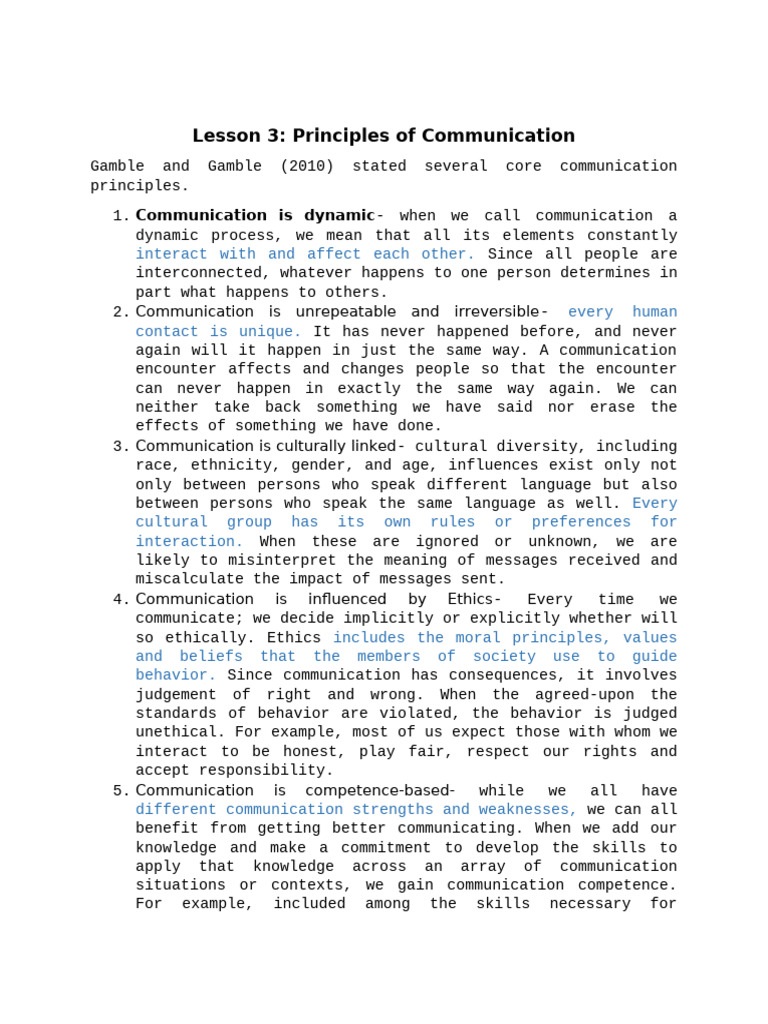 Lesson-4-Principles-of-Communication | PDF | Communication | Human ...