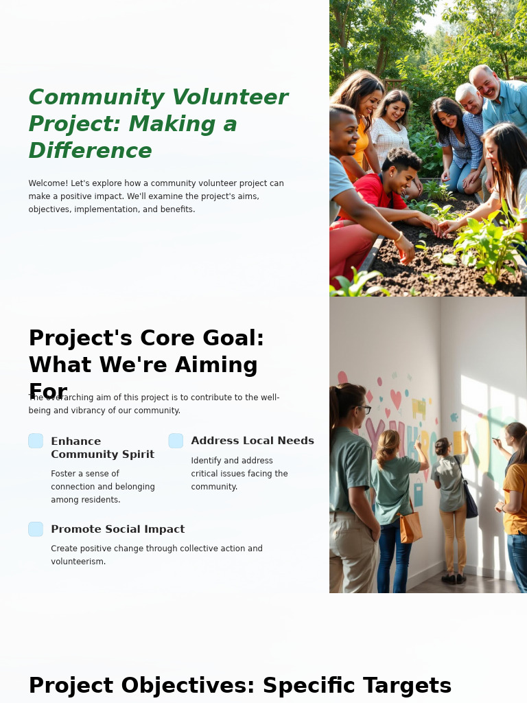 Community Volunteer Project Making A Difference | PDF | Volunteering ...