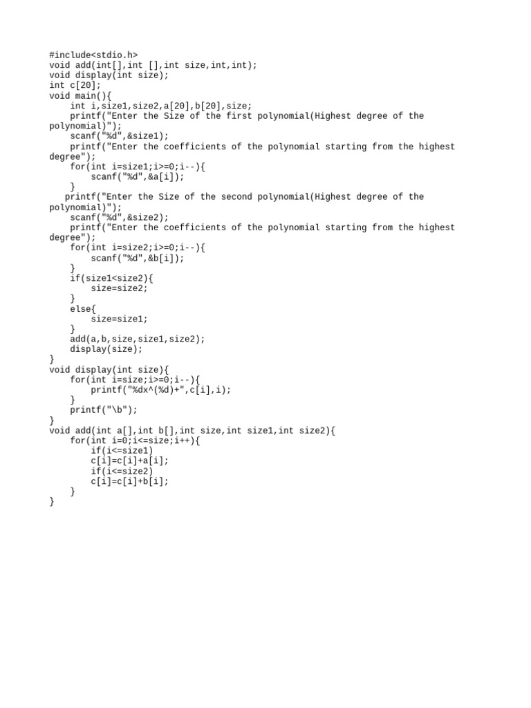Polynomialaddition | PDF