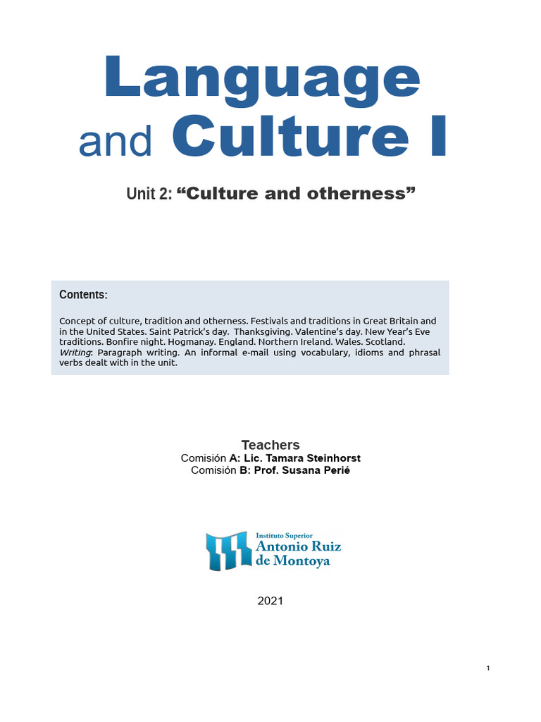 Apunte 2021 Unit 2 Culture and Otherness | PDF | Traditions | Valentine's Day