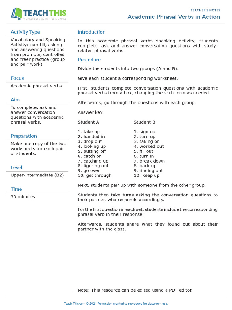Academic Phrasal Verbs in Action | PDF | Cognition | Human Communication