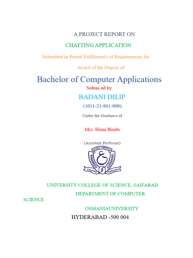 Chatting Application Project Report | PDF