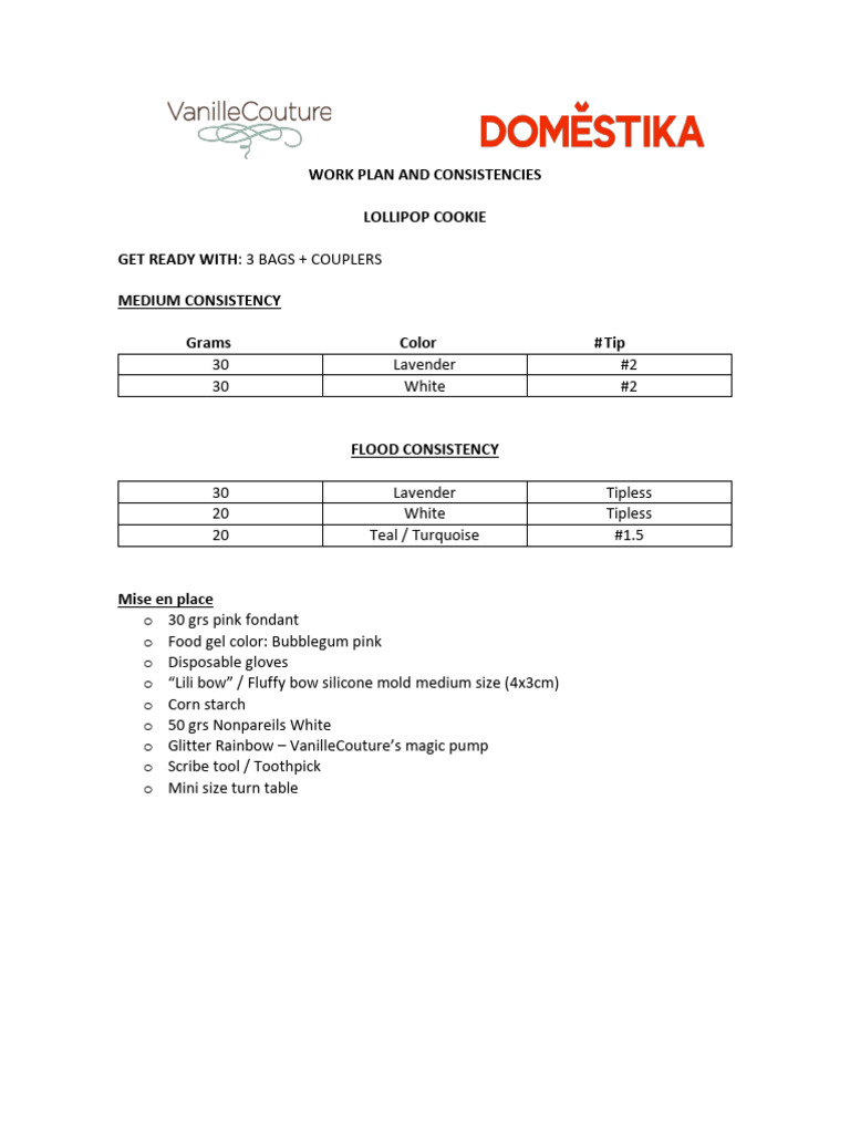U3 - Work Plan - EN | PDF | Desserts