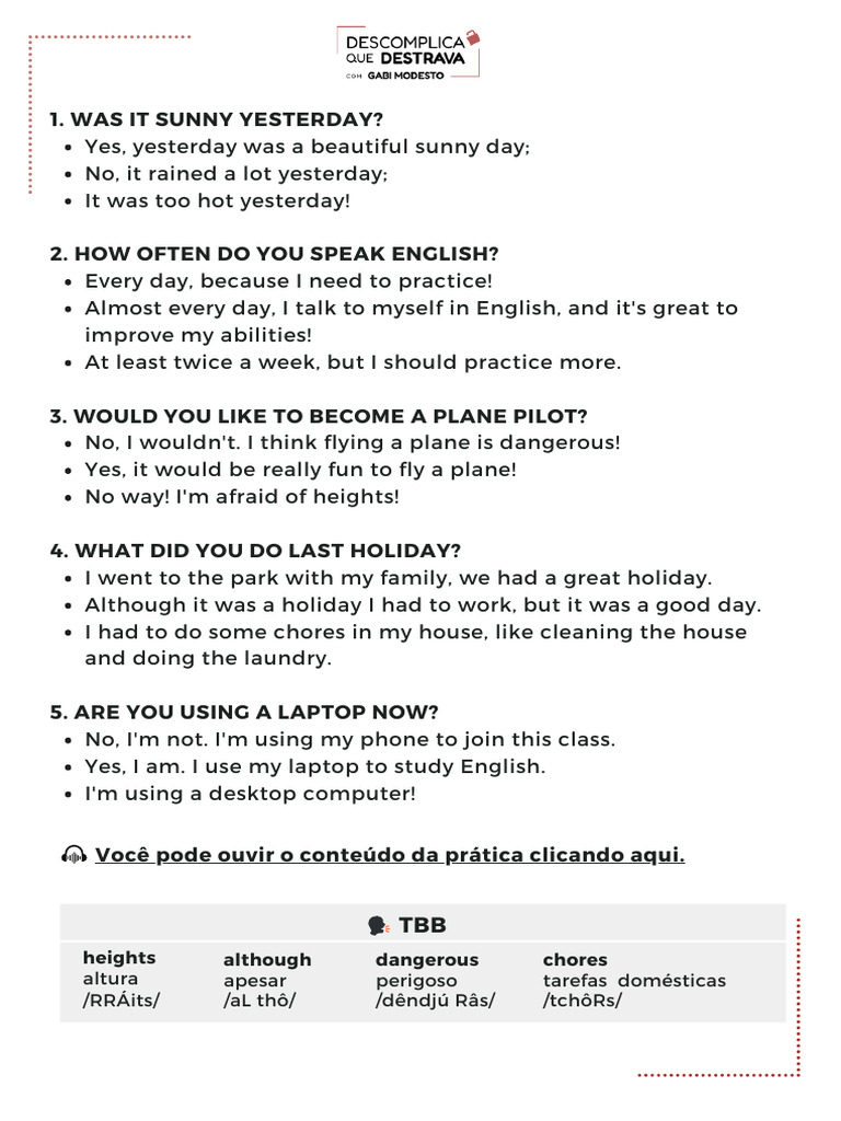 [DQD] BASIC - CONVERSATION PRACTICE | PDF