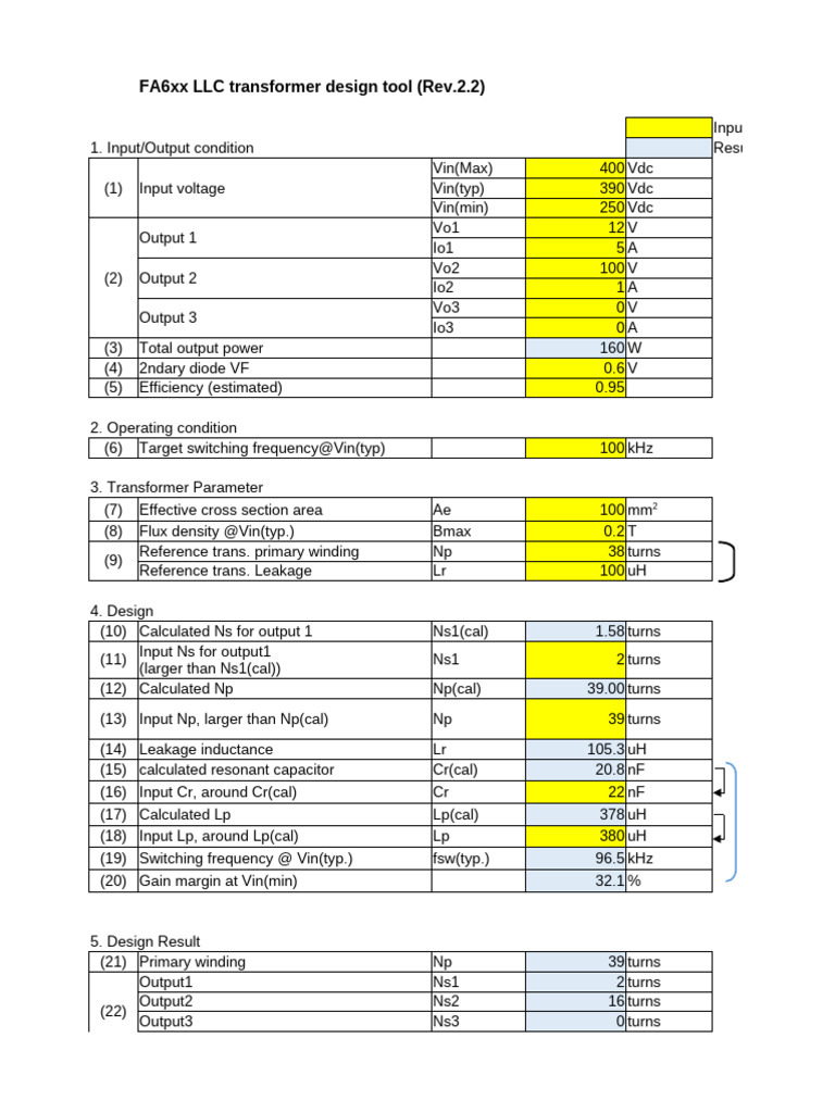 Transformer Design Tool Guide | PDF | Transformer | Inductance