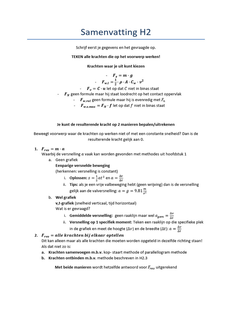 vt02 Samenvatting H2 | PDF
