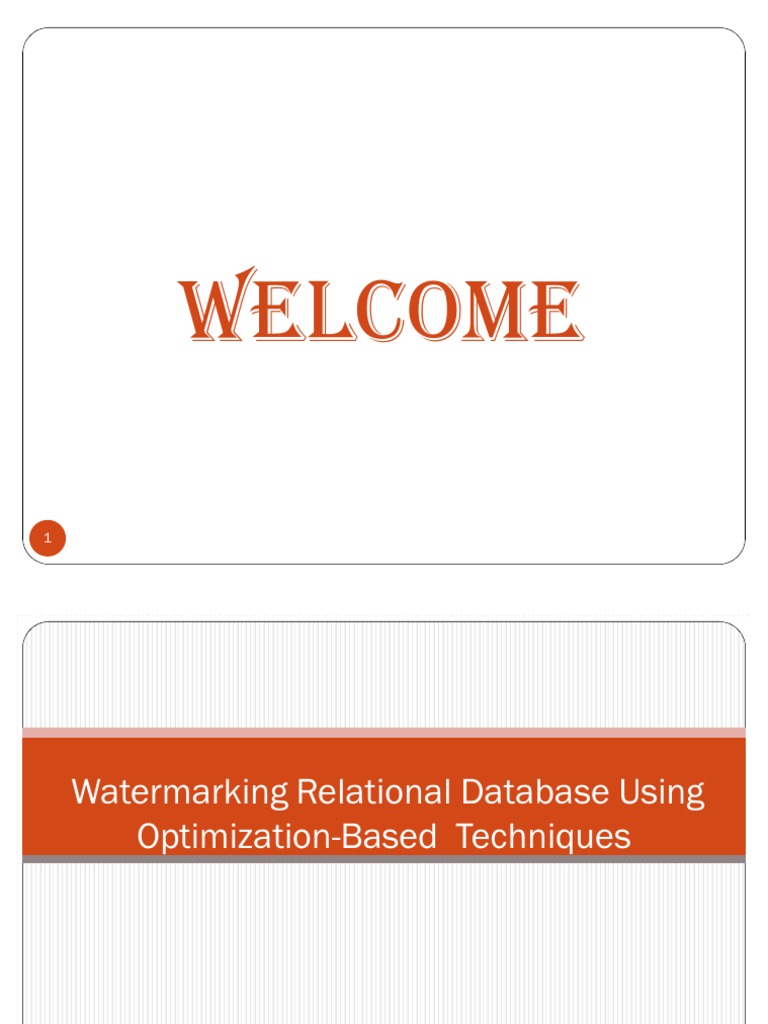 Watermarking Relational Database Pdf Technology And Engineering