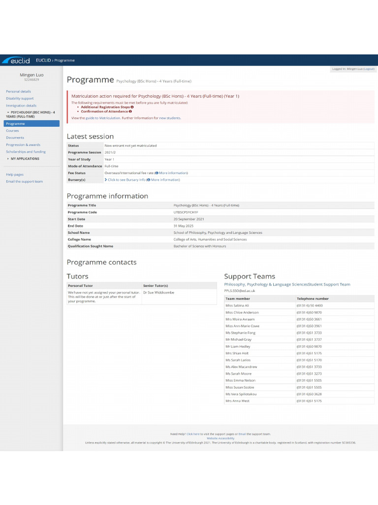 Programme Information Webpage | PDF