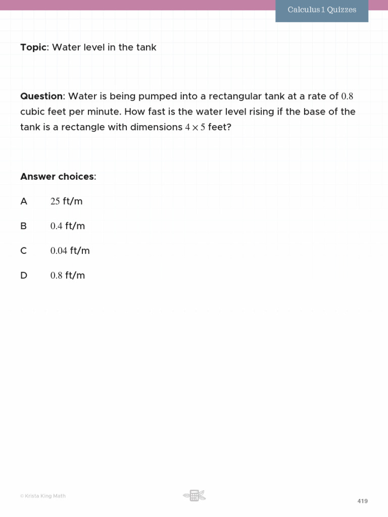 Water Level Rise Calculations in Tanks | PDF | Geometric Shapes ...