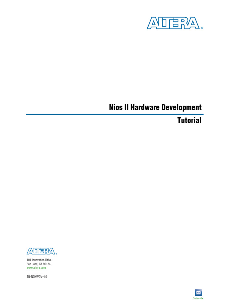TT Nios2 Hardware Tutorial | PDF | Field Programmable Gate Array | Central Processing Unit